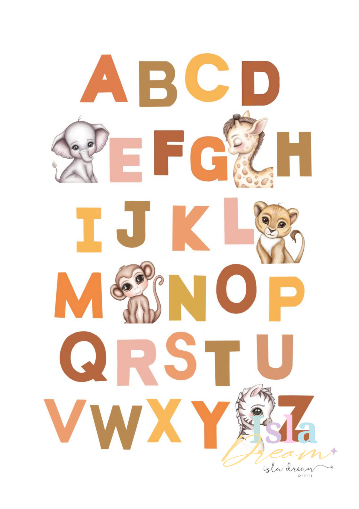 Jungle Animal Alphabet Poster – Isla Dream Prints