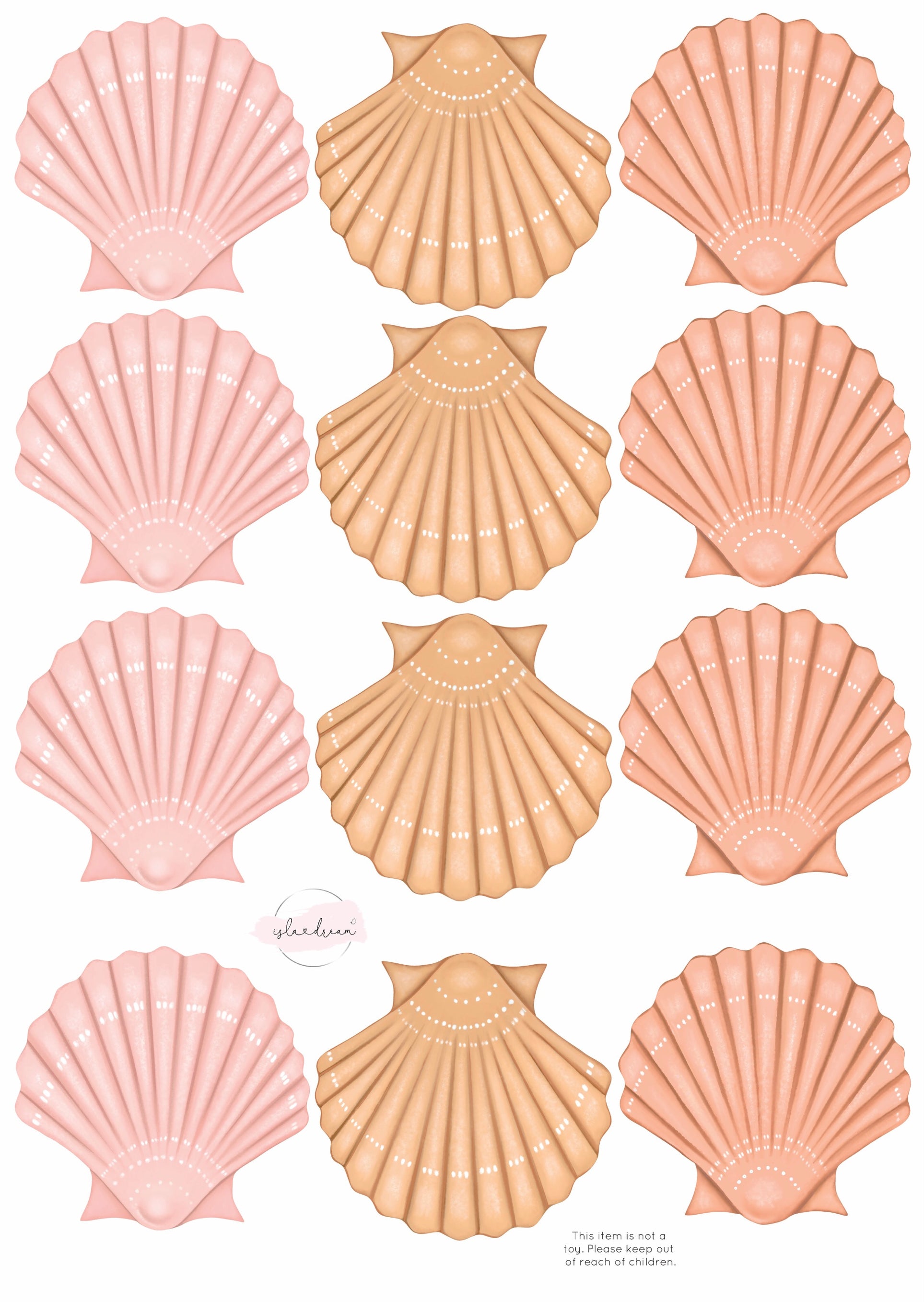 Clam Shell Wall Decals - A3 – Isla Dream Prints