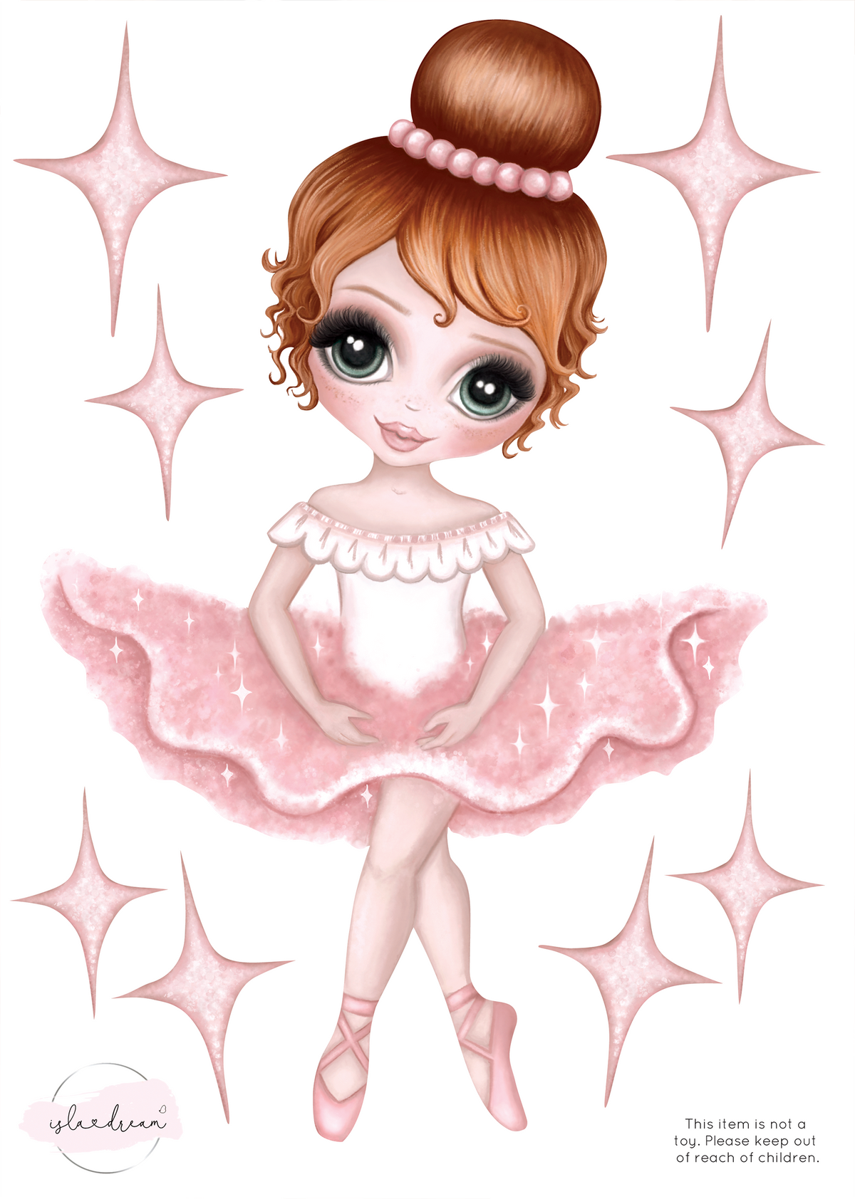 Ruby the Ballerina Wall Decals - A4 – Isla Dream Prints